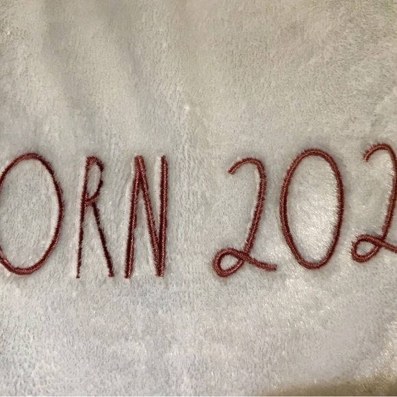 Rae Dunn | Accessories | Rae Dunn Baby Soft Plush Blanket White Pink ...